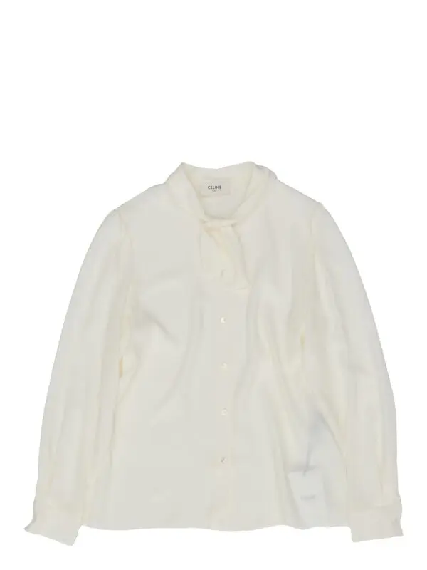 Celine Lavallière Blouse In Crêpe De Soie And Acetate - Ivory