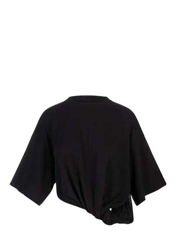 Sportmax Afgano Ruched Crewneck Top - Black