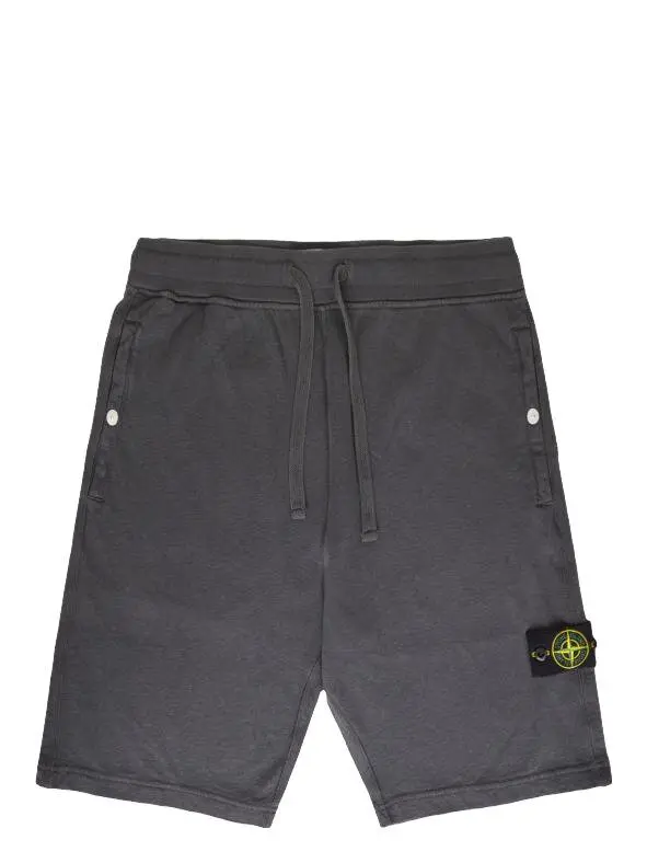 Stone Island Logo Patch Drawstring Bermuda Shorts - Lead Gray