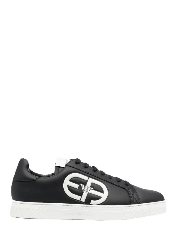Emporio Armani Logo-motif Low-top Sneakers - Black