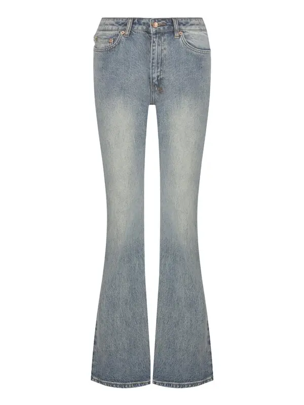 Ksubi Logo Horn Denim Flare Pants - Blue