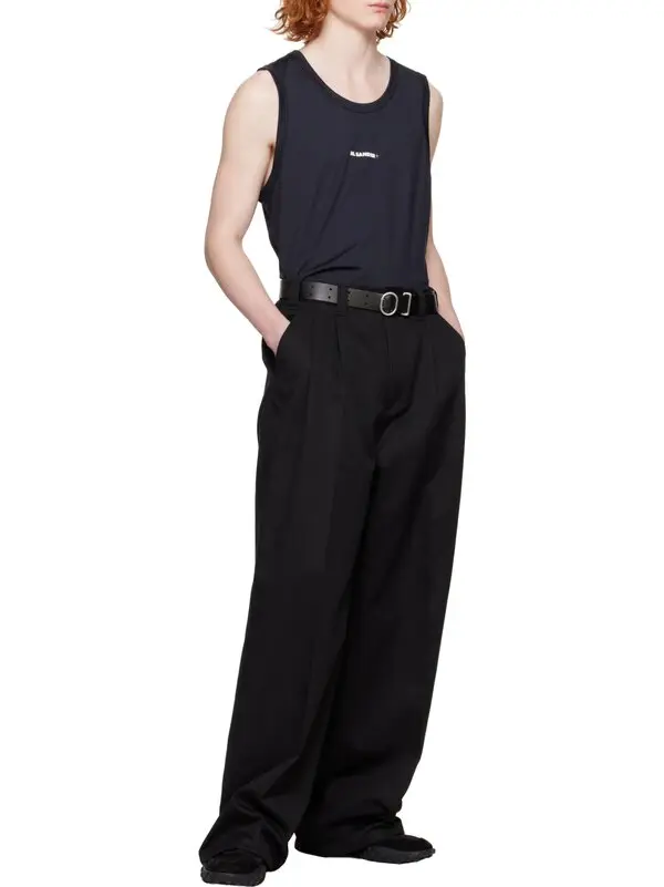 JIL SANDER Crewneck Jersey Performance Tank Top - Black