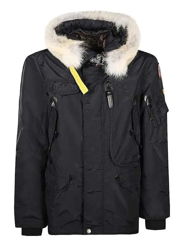 PARAJUMPERS Fur-trimmed Hooded Down Jacket - Black