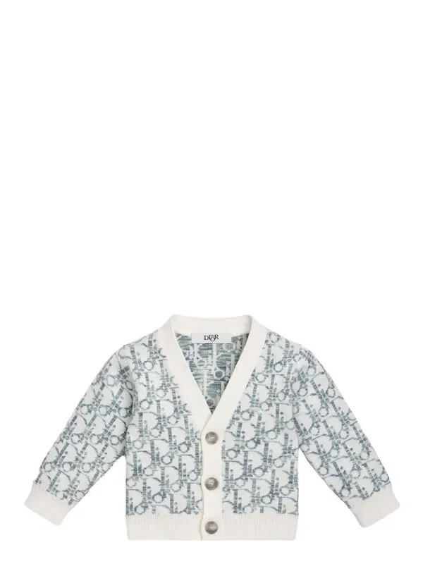 Dior Jacquard Pattern Cardigan - White