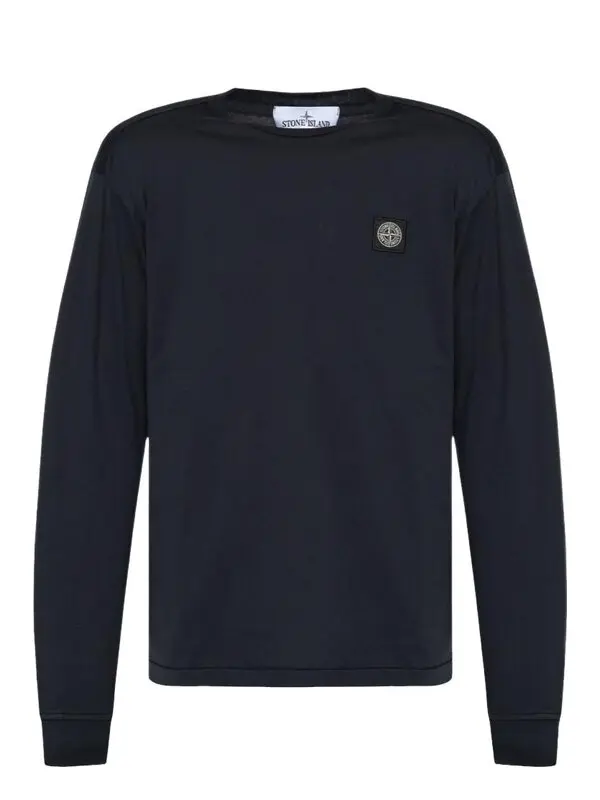 Stone Island Long-sleeved Logo Patch T-shirt - Blue
