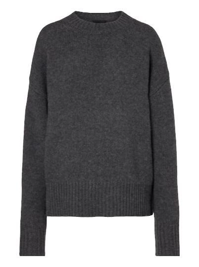 NILI LOTAN Long Sleeve Ribbed Sweater - Black