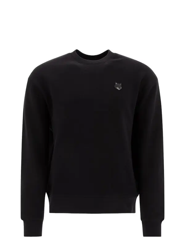 Maison Kitsuné Fox Patch Crewneck Sweatshirt - Black