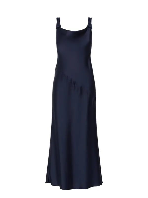 Max Mara Sleeveless Draped Neckline Dress With Back Knot Detail - Black