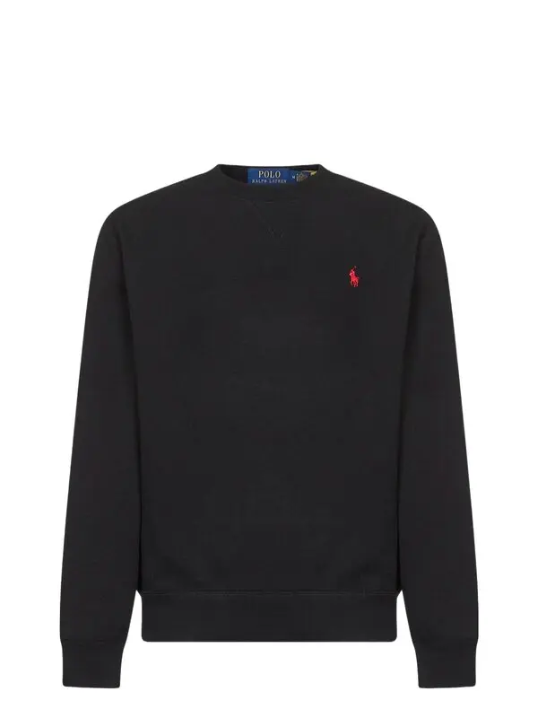 Polo Ralph Lauren Crewneck Sweatshirt With Embroidered Pony - Black