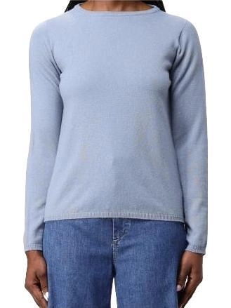 Max Mara Long-sleeved Ribbed Knit Sweater - Blue