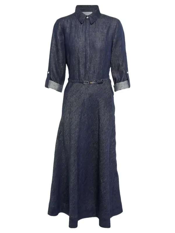 Gabriela Hearst Collared Long-sleeved Dress - Black