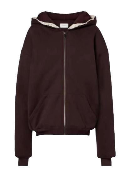 Magda Butrym Long Sleeve Hooded Sweatshirt - Brown