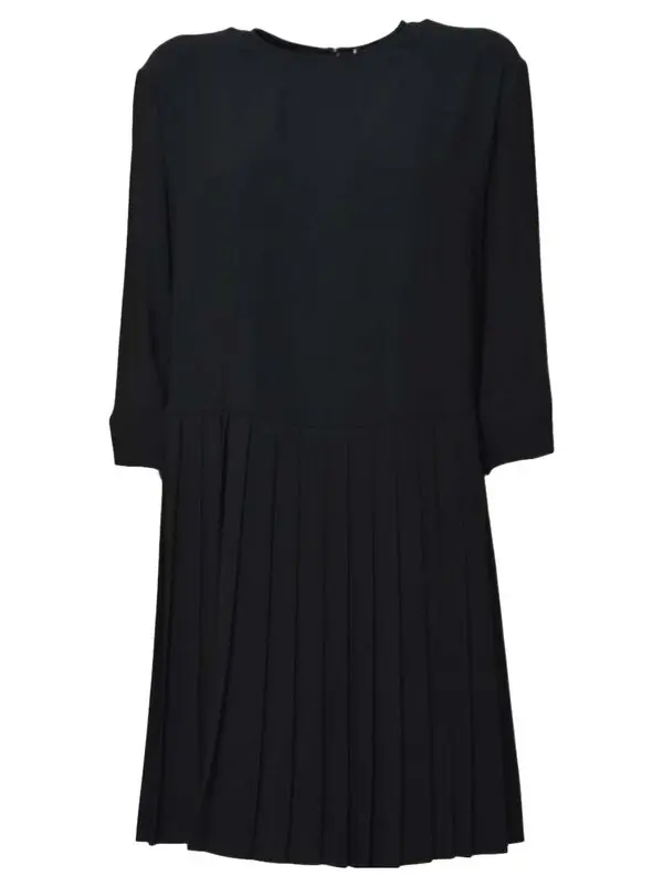 Aspesi Pleated Silk Dress - Black