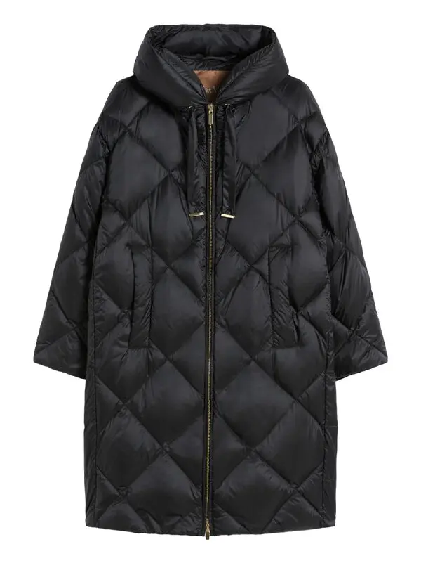 Max Mara Quilted Down Jacket With Hood - Black