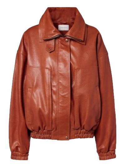 Magda Butrym Long-sleeved Leather Jacket - Orange