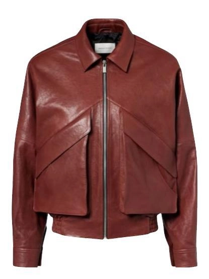 Magda Butrym Long-sleeved Leather Jacket - Red