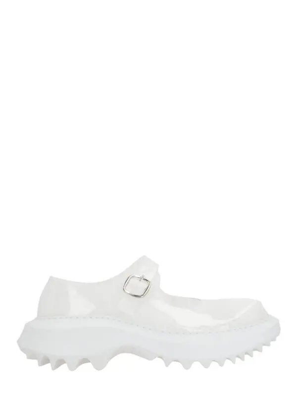 Comme Des Garçons Mary Jane Sneakers With Buckle Closure And Thick Sole - White