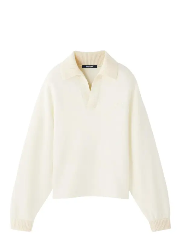 Jacquemus The Punto Long-sleeved Polo Shirt - Light Beige