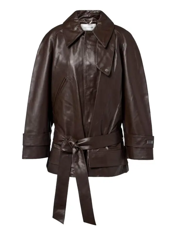 Victoria Beckham Leather Lapel Jacket - Black