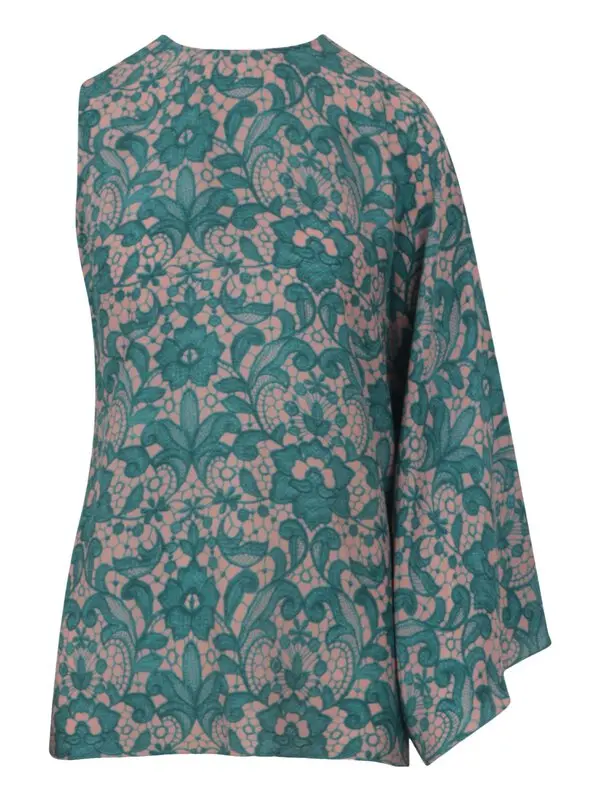 GIANLUCA CAPANNOLO Floral One-shoulder Top - Blue