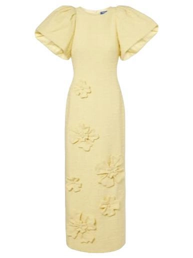 LEO Lin Lucinda Floral-appliqué Tweed Maxi Dress - Nude