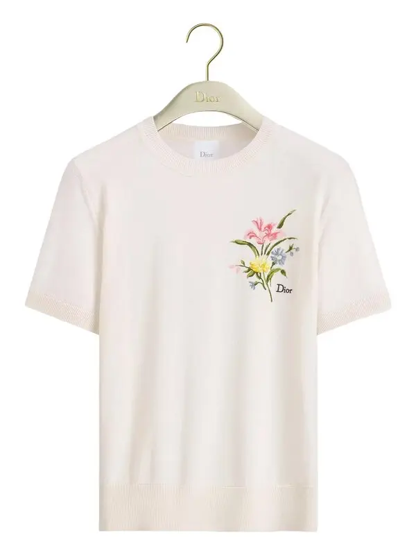 Dior Short-sleeved Embroidered Sweater - No