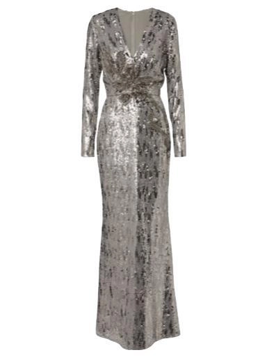 Elie Saab Embellished Sequined Silk-blend Gown - Gray