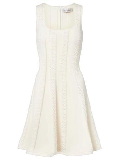 Oscar De La Renta Open-knit A-line Mini Dress - White