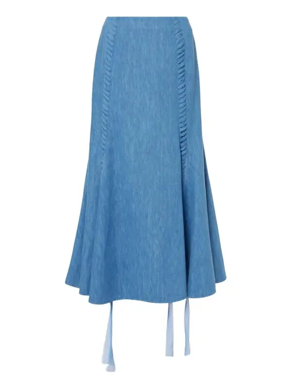 Gabriela Hearst Dion Midi Skirt - Blue
