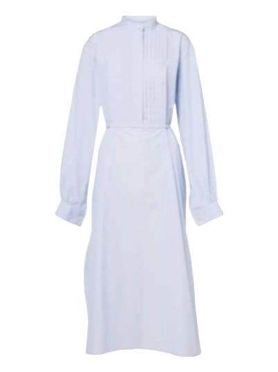JIL SANDER Cotton Shirt Dress With Pinstripes - White