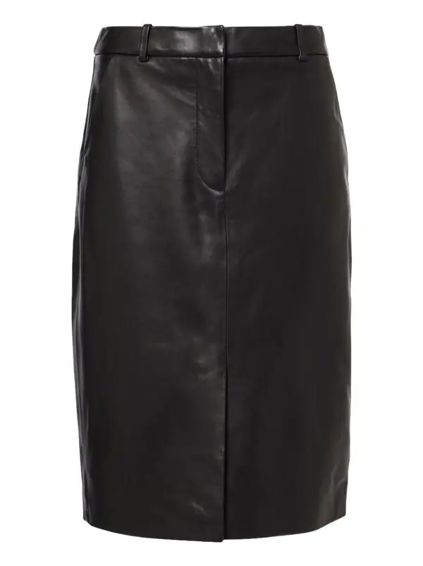 Veronica Beard Maxine High-rise Leather Pencil Skirt - Black