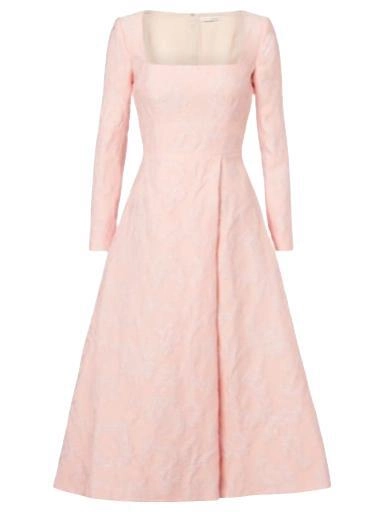 EMILIA WICKSTEAD Glenda Embroidered Crepe Midi Dress - Nude