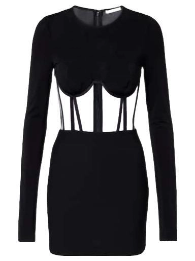 NENSI DOJAKA Paneled Corset Mini Dress - Black