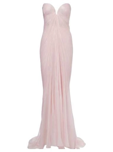 MARIA LUCIA HOHAN Pleated Silk-blend Chiffon Gown - Pink
