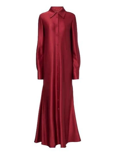 JIL SANDER Satin Shirt Dress - Red