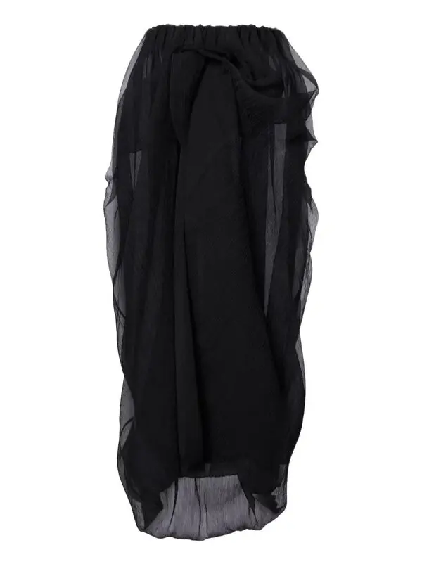 Magda Butrym Ruffled Silk Tulle Maxi Skirt - Black