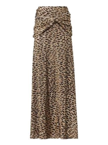 Rabanne Tiger Gathered Lame Maxi Skirt - Brown