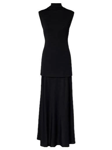 JIL SANDER Sleeveless High Neck Maxi Dress With Butterfly Embellishment - Black
