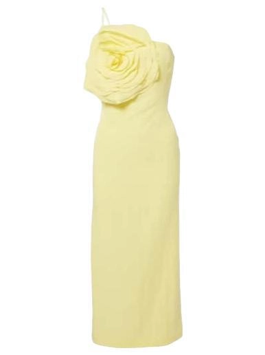Blumarine Floral Embroidered Midi Dress - Yellow