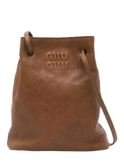 Miu Miu Drawstring Shoulder Bag - Brown