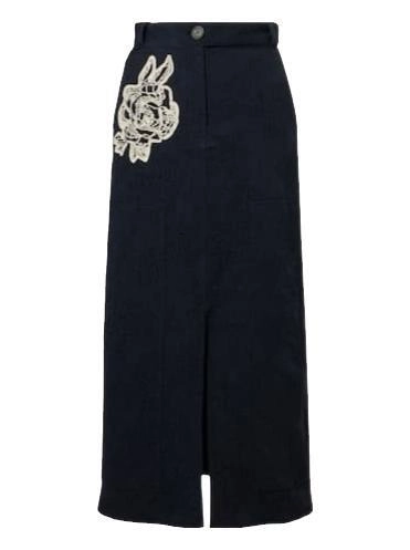 Erdem Floral Cotton-blend Jacquard Midi Skirt - Black