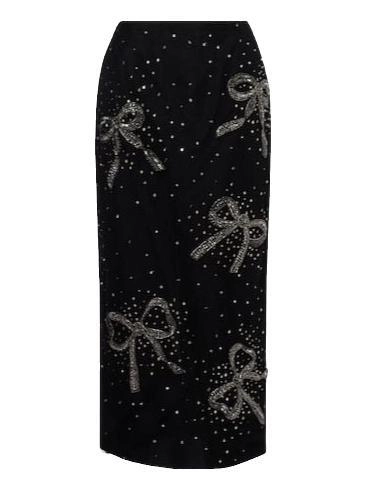 Carolina Herrera Embellished Midi Skirt - Black