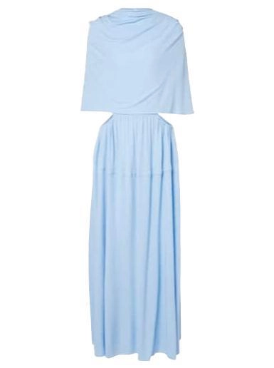 Proenza Schouler Frankie Cape Effect Jersey Maxi Dress - Blue
