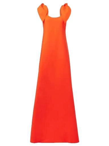 Oscar De La Renta Wool-blend Gown With Bow Detail - Red