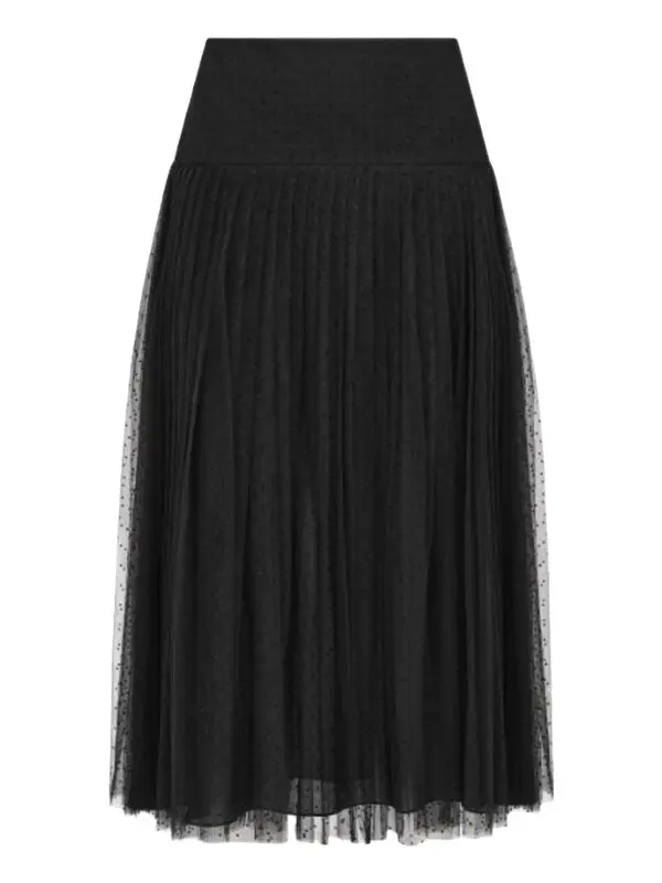 Dior Mid-length Pleated Tulle Skirt - Black