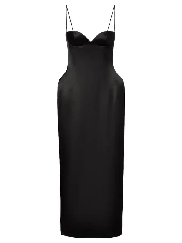 Magda Butrym Silk Midi Dress - Black