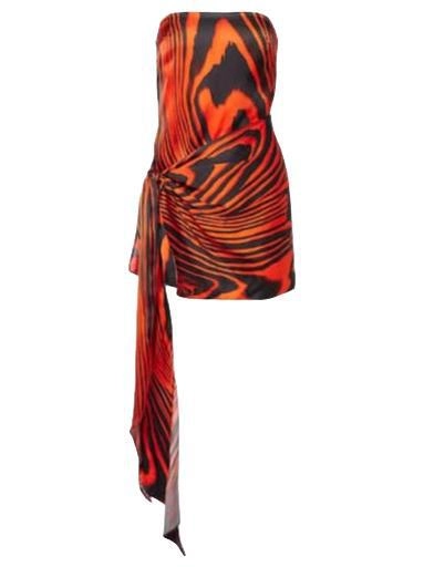 David Koma Zebra-print Bustier Dress - Red