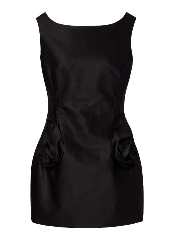 Magda Butrym Sleeveless Dress With Floral Embellishments - Black
