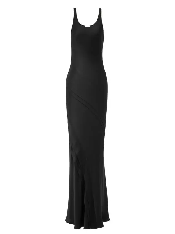 Saint Laurent Long Sleeveless Silk Dress - Black