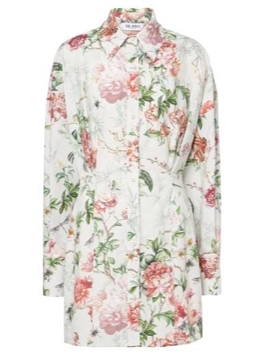 Attico Cotton Floral Print Mini Dress - White